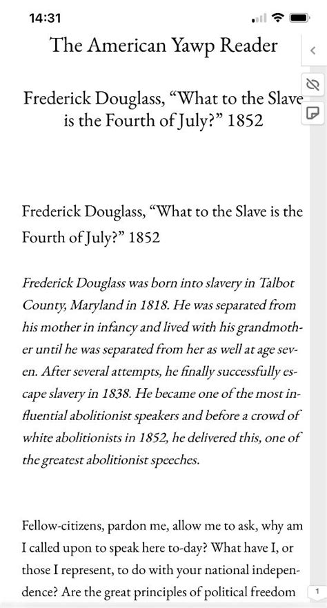The American Yawp Reader Frederick Douglass What To