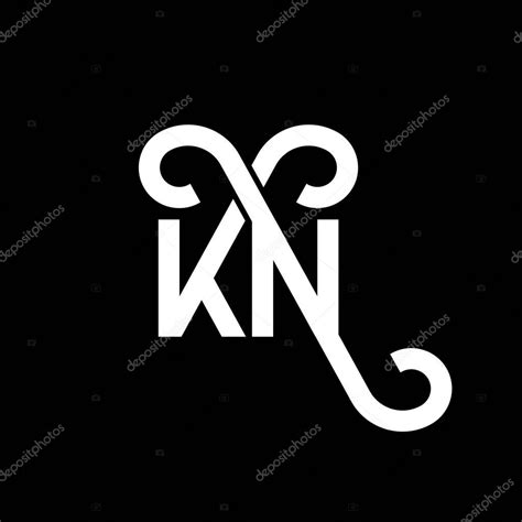 Dise O Del Logotipo De La Letra KN Sobre Fondo Negro KN Iniciales