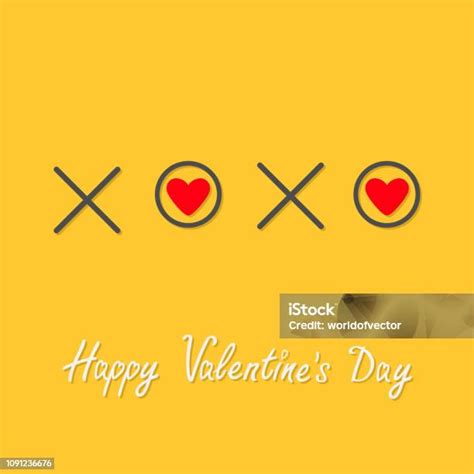 Xoxo 擁抱和親吻標誌符號標記愛紅心字文字文字字母情人節快樂賀卡平面設計黃色背景隔離向量圖形及更多可愛圖片 可愛 吻 單字詞