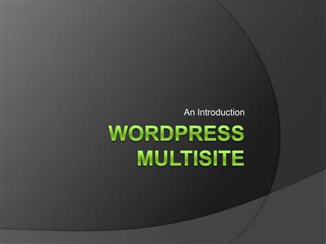 Introduction To Wordpress Multisite Pptx Social Networking Internet