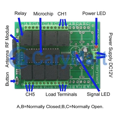 8 Way Dc Rf Radio Dry Relays Outputs Receiver For Remote Control Mode