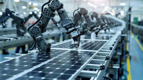 Rows Of Automated Robotic Arms Carefully Assembling And Connecting