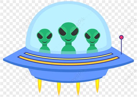 Ufo Colored Three Aliens Cartoon Alien Spaceship Spacecraft Png White