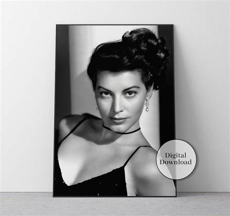 Ava Gardner Poster Black And White Vintage Photo Old Hollywood Decor