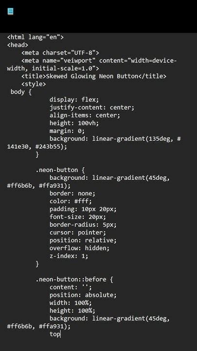 Skewed Neon Button L Html Css Youtube