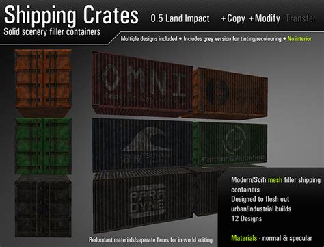 Second Life Marketplace Shipping Crates