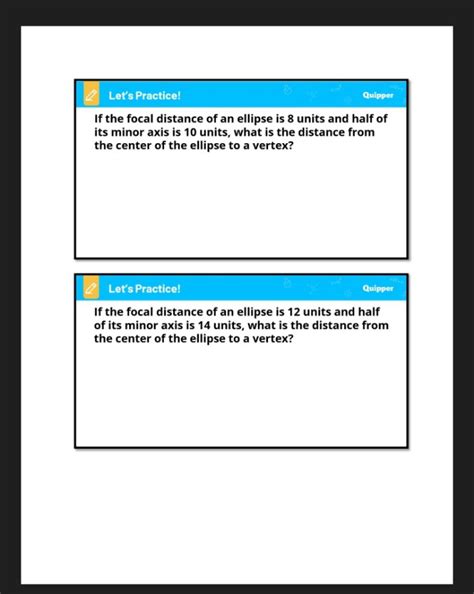 Solved Let S Practice Quipper If The Focal Distance Of An Ellipse Is