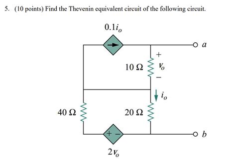 Solved 10 Points Find The Thevenin Equivalent Circuit Of