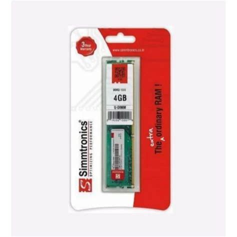 DRAM Simmtronics 1333 4GB Desktop RAM 50Hz At Best Price In Ghaziabad