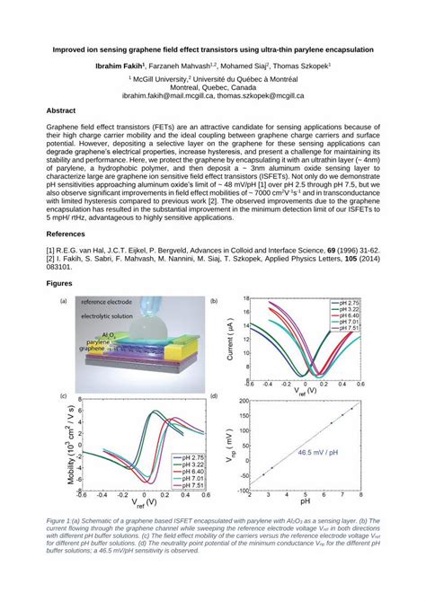 Pdf Improved Ion Sensing Graphene Field Effect Transistors … Ion Sensing Graphene Field Effect