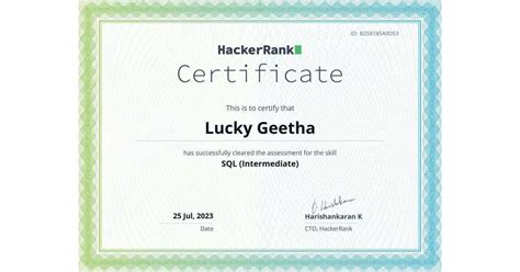 geetha pakala on linkedin hackerrank skill certificate