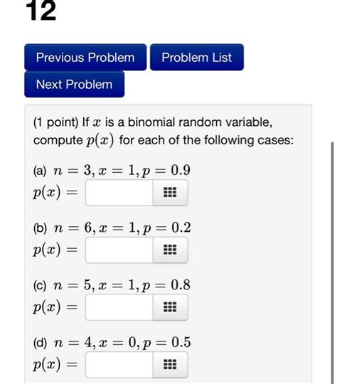 solved 1 point if x is a binomial random variable
