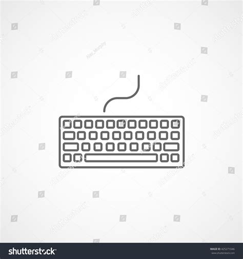 Keyboard Line Icon On White Background Stock Vector Royalty Free