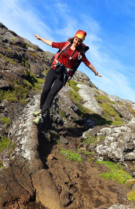 Trekking On Pico Volcano Stock Image Image Of Pico Stone 99912773