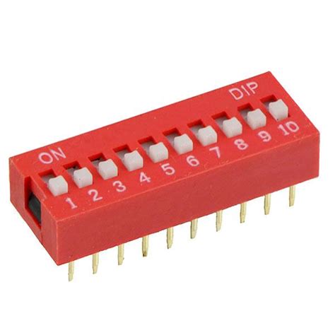 10 way dip dil red pcb switch
