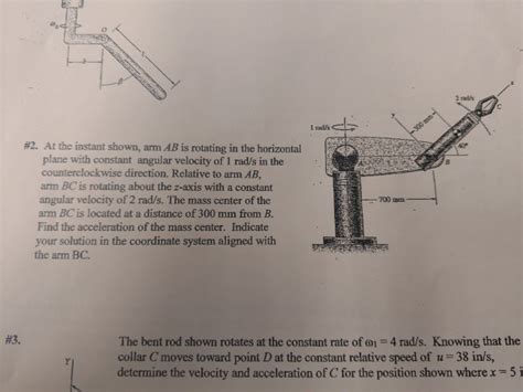 solved 2 ndis 2 at the instant shown arm ab is rotating
