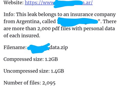 Dr Siegfried Rasthofer On Linkedin Third Leak Of Data From An Insurance Company From Argentina