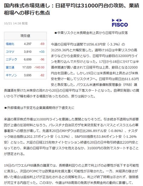 株式 株価 今週の見通し 31000円の攻防 今朝は大幅下落からのスタート 悠遊自適 パート2