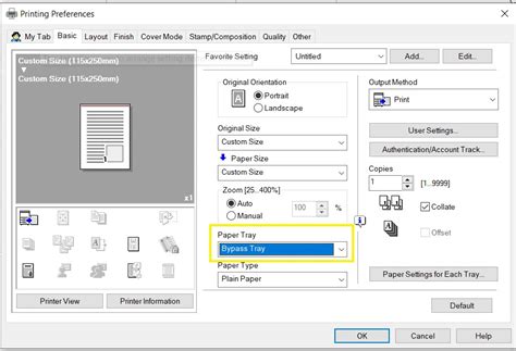 How To Print Custom Paper Size Konica Minolta Assist