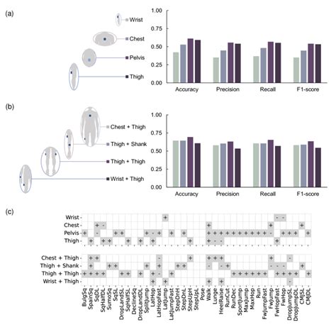Model Performance By Sensor Location Individual Exercises A Among Download Scientific