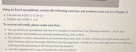 Solved Using An Excel Spreadsheet Answer The Following Chegg