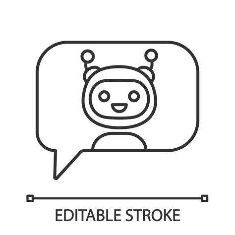 Chatbot In Speech Bubble Linear Icon Thin Line Illustration Talkbot