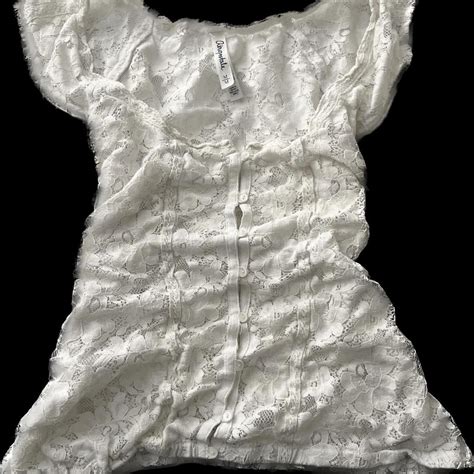 Vintage Aeropostale White Delicate Lace Top Gorgeous Depop