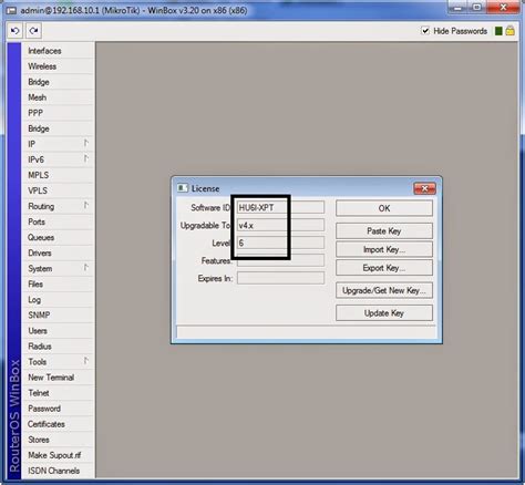 Mikrotik routeros license level 6 - bombaceto
