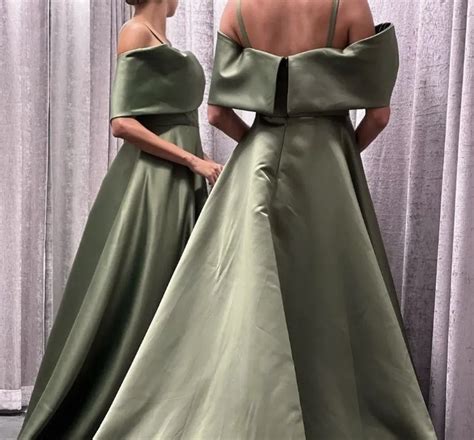 Sage Prom Dresses Slit Side Spaghetti Straps · Dressydances · Online