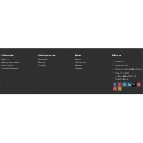 OpenCart Footer Contact And Social Media 1 5 X 2 X 3 X 4 X
