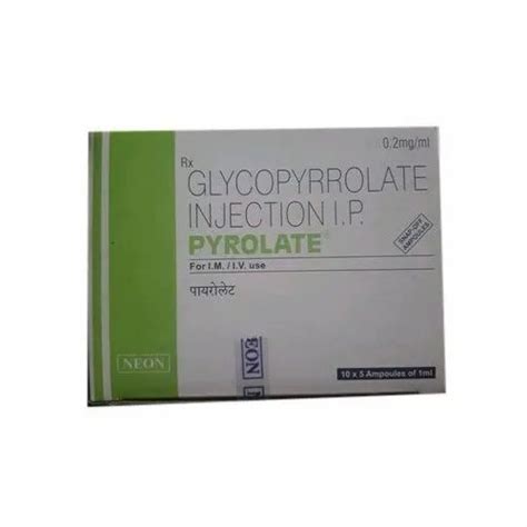 Neon Liquid Glycopyrrolate Injection For Clinical Packaging Size 1ml Amp At Rs 10 Vial In