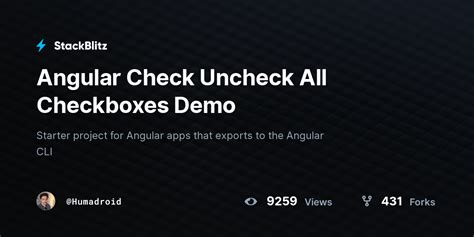 Angular Check Uncheck All Checkboxes Demo Stackblitz