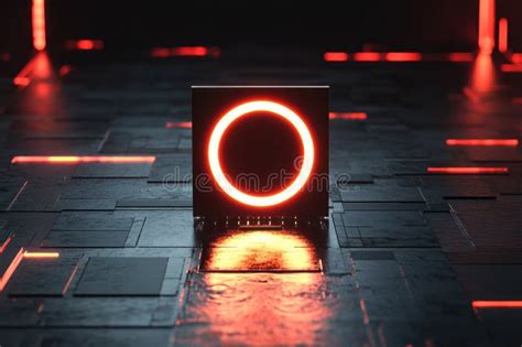 Microchip With Glowing Ring Design In A Futuristic Digital Environment With Modern Lighting