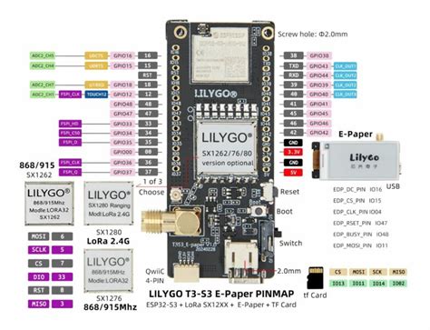 LILYGO T S E Paper Pinout Diagram Electronics Lab