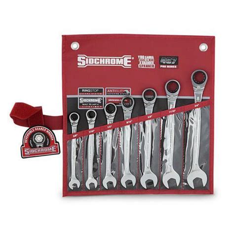 Sidchrome Scmt22405n 7pce Series Geared Imperial Spanner Set