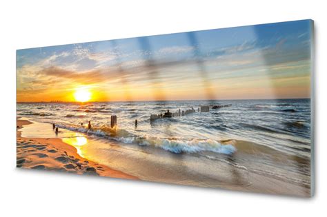 Panel szklany do kuchni Morze Zachód Plaża 125x50 11711425801
