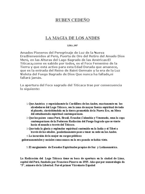 La Magia De Los Andes Por Ruben Cedeño Pdf Machu Picchu Imperio Inca