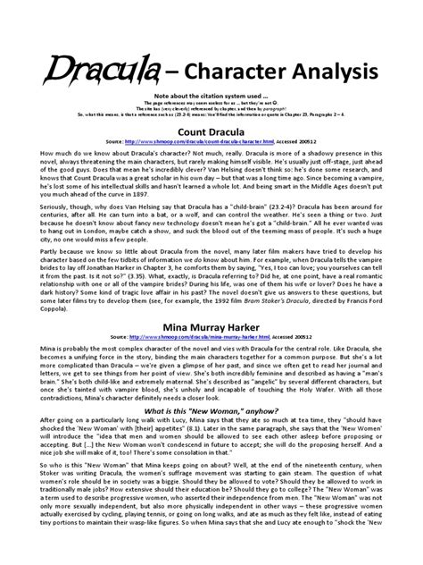 Dracula Character Analysis Pdf Abraham Van Helsing Mina Harker