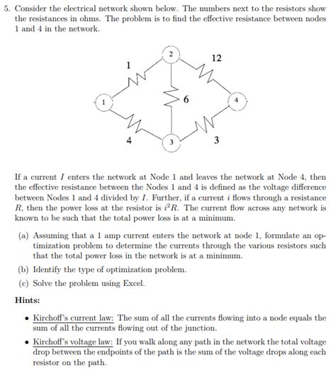 Solved Consider The Electrical Network Shown Below The Chegg