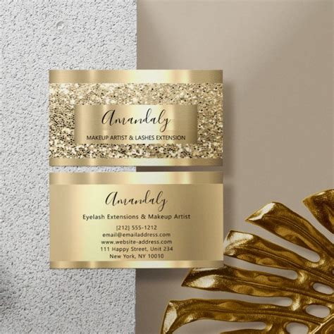 Glitter Vip Gold Frame Event Planner Luminous Business Card Zazzle