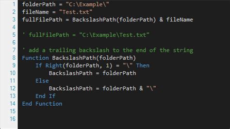 VBScript Ensure Backslash Folder Path