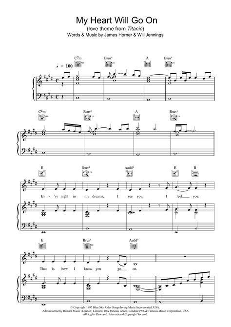 My Heart Will Go On Love Theme From Titanic Sheet Music Direct