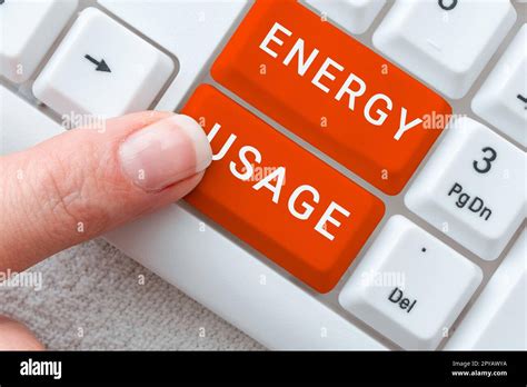 Writing Displaying Text Energy Usage Internet Concept Amount Of Energy Consumed Or Used In A