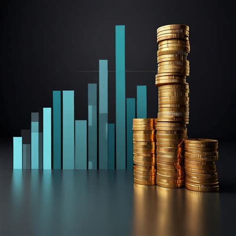 A Stack Of Gold Coins With A Graph Of Graph Graphing In The Background