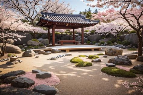 Premium Ai Image Peaceful Zen Garden Backgrounds Beautiful Scenery