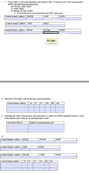 Solved Computer Architecture Problems Please Fill In Any Of