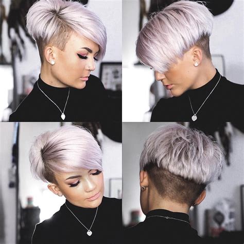 Короткие стрижки с выбритым виском 76 фото