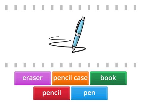 Pen Pencil Pencil Case Book Eraser Find The Match