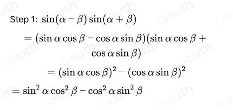 Solved Verify The Identity Sin Alpha Beta Sin Alpha Beta Sin 2alpha Sin 2beta Write The