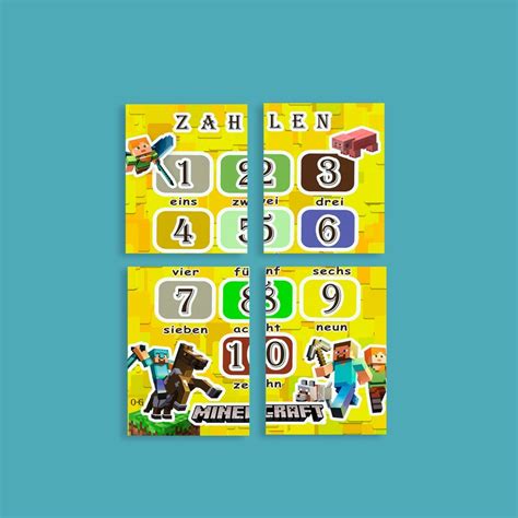 Minecraft Number Postera2 Etsy